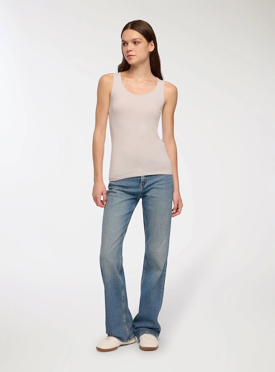 Elastična jednobojna majica bez rukava - Led