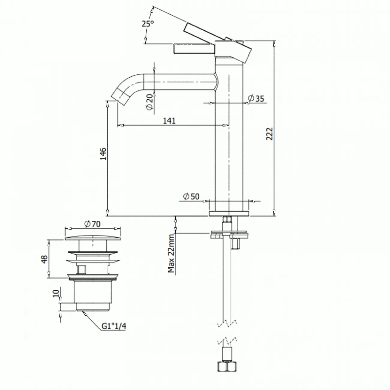 REMER METRICA SLAVINA ZA LAVABO 150