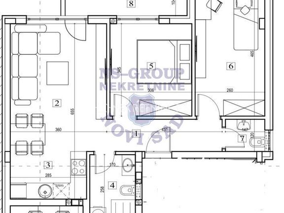 Trosoban stan na Adicama,60m2