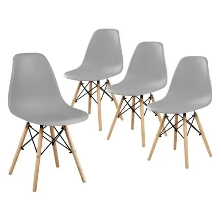 Aurora 25-KS007SET Set plastičnih trpezarijskih stolica 4 kom siva