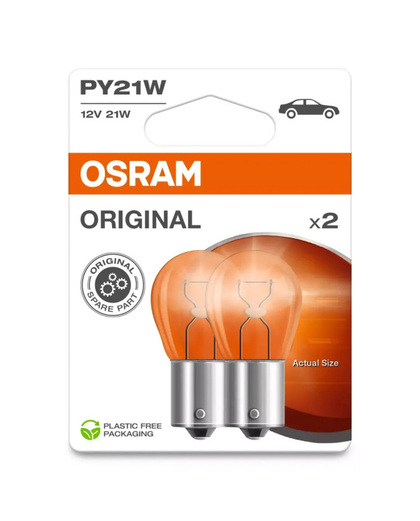 OSRAM ORIGINAL PY21W 7507-2BL 21W 12V BAU15S