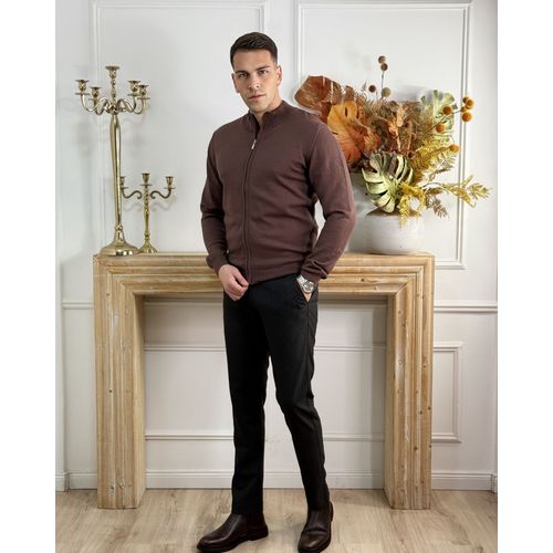 Braon dzemper, kopčanje celom dužinom