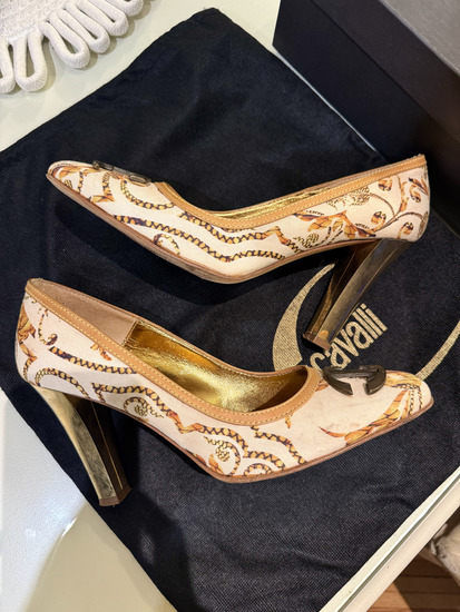 ROBERTO CAVALLI Vintage Golden Pumps