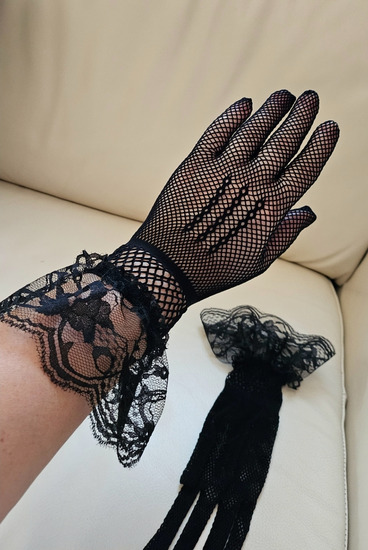 Fishnet čipka & mesh izvrsne rukavice, novo