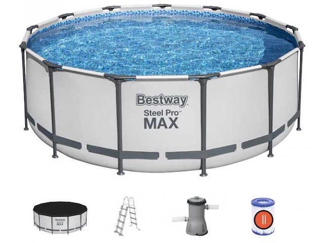 Bestway 5618W Bazen sa čeličnim ramom pumpom i merdevinama 3.96 m x 1.22 m