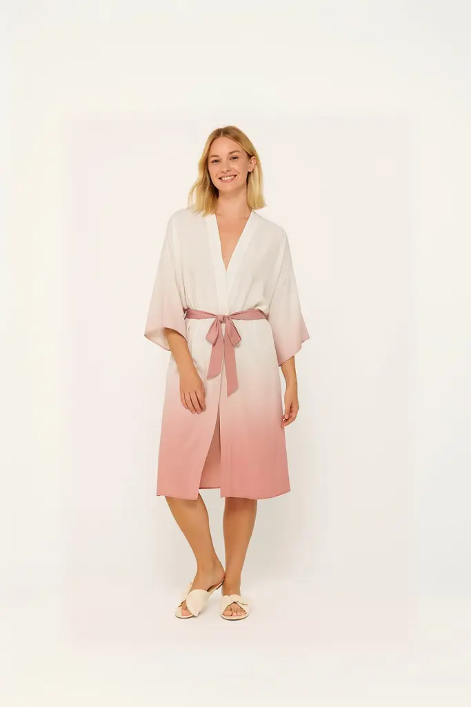 Only Ženski kimono Hertha, Belo-roze