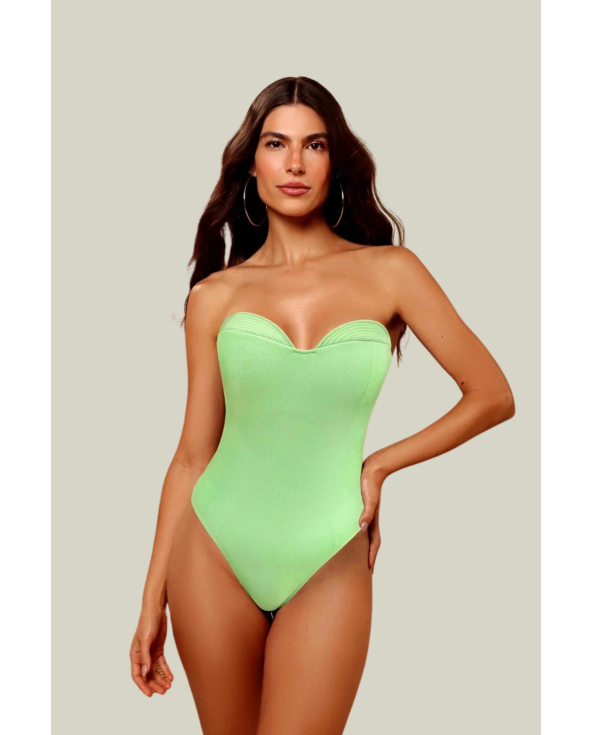 Pistache One-Piece With Topstitch