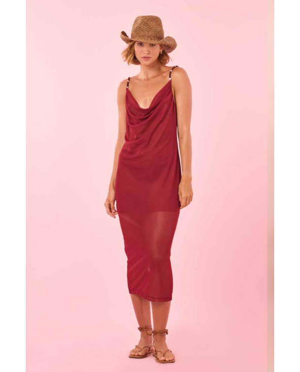 Midi Dress Tule Vinho