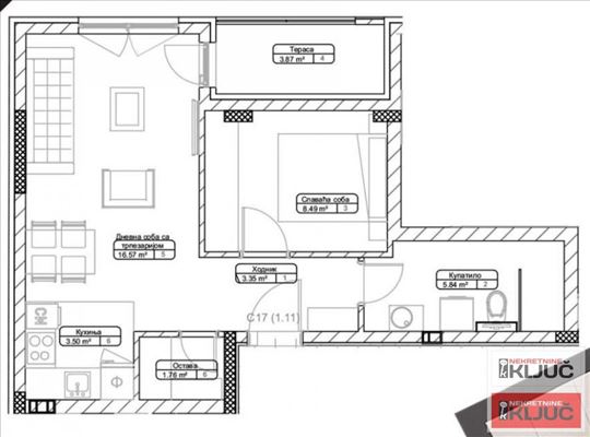 Telep, 41m2, Jednoiposoban sa pdv