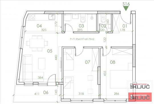 Telep, 70m2, Trosoban sa pdv, Izgradnja