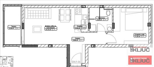 Telep, 43m2, Dvosoban sa pdv, Izgradnja