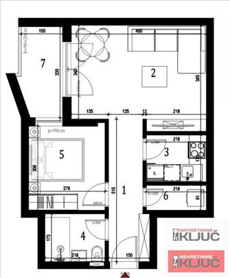 Klisa, 46m2, Dvosoban sa pdv