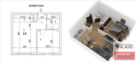 Kod Somborskog Bulevara, 34m2, Jednoiposoban sa pd