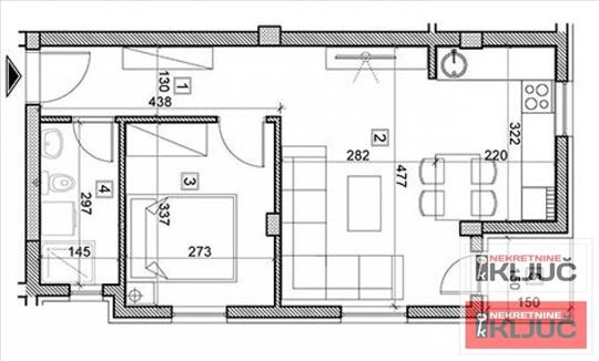 Kod ŽelezniČke Stanice, 42m2, Dvosoban sa pdv