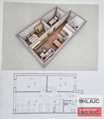 Najlon Pijaca, 47m2, Dvoiposoban,pred useljenjem,s