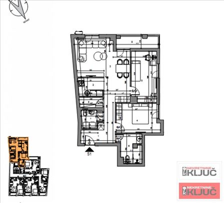 Centar-peŠaČka Zona, 76m2, Trosoban sa pdv