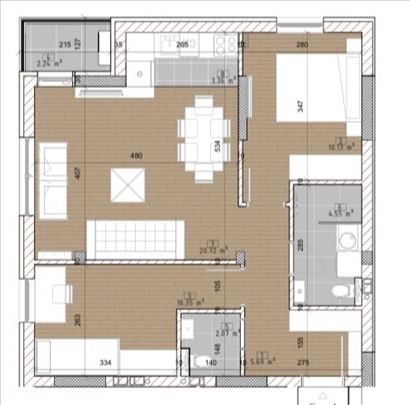 Kod Limana 4, 58m2, Dvoiposoban, Nov sa Pdv