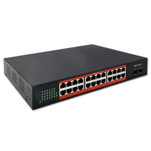 SWITCH 24×10/100Mb/s | 2x SFP 1000 Mb/s Qoltec