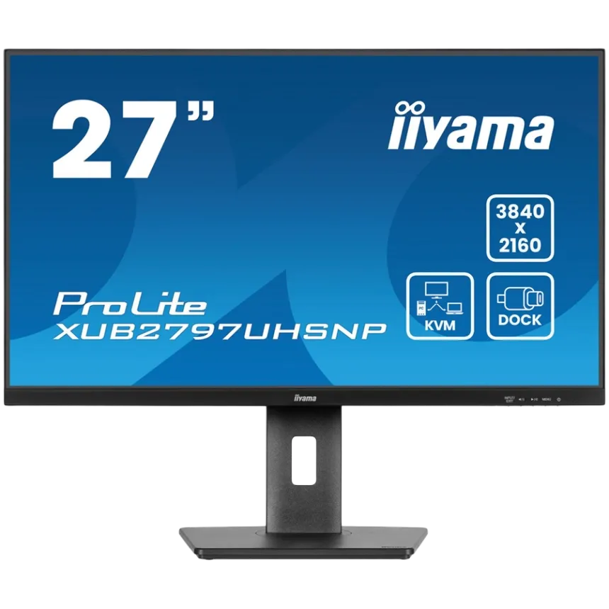 27" IPS-panel, 3840x2160 UHD, USB-C Dock (96W PD, LAN, DP-OUT, USB 3x3.2+1xC(15W)), 4ms, 15cm height adj. stand, 350cd/m2, HDMI, DisplayPort, Speakers