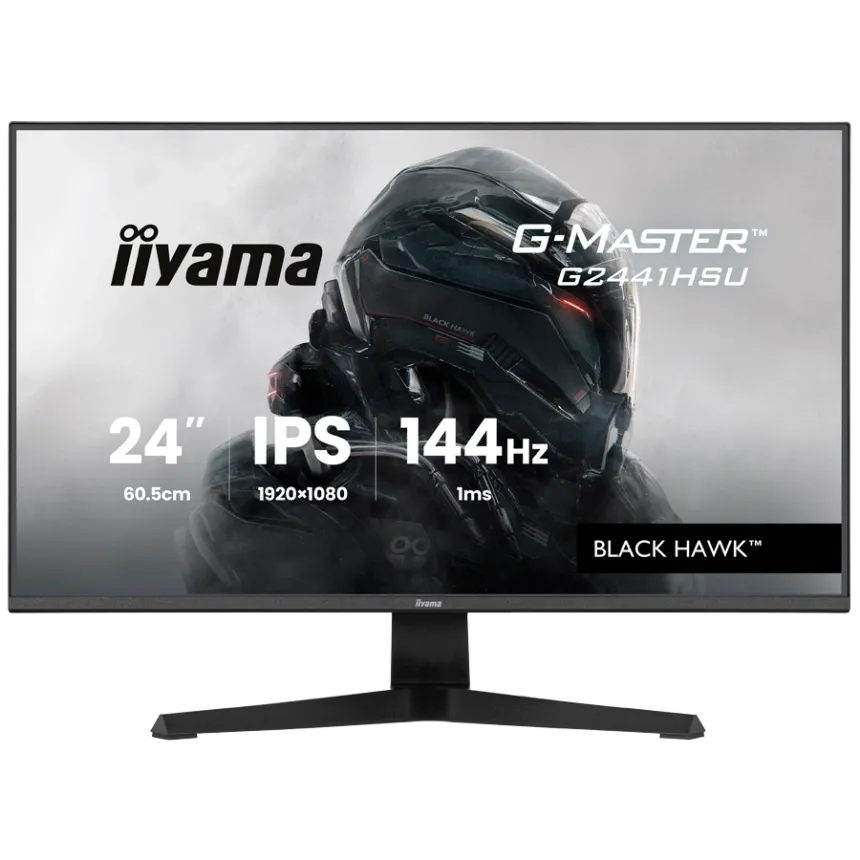IIyama G2441HSU-B1 24 inch IPS Gaming G-Master Black Hawk FreeSync 1920x1080 144Hz 300cd/m2 HDMI DisplayPort 1ms MPRT Adaptive Sync Speakers USB 2x 2.0 Black Tuner