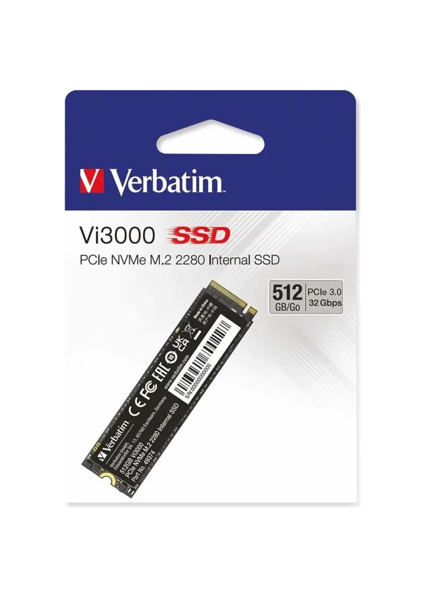 SSD M.2 NVMe Verbatim 512GB Vi3000 3100MBs/2100MBs