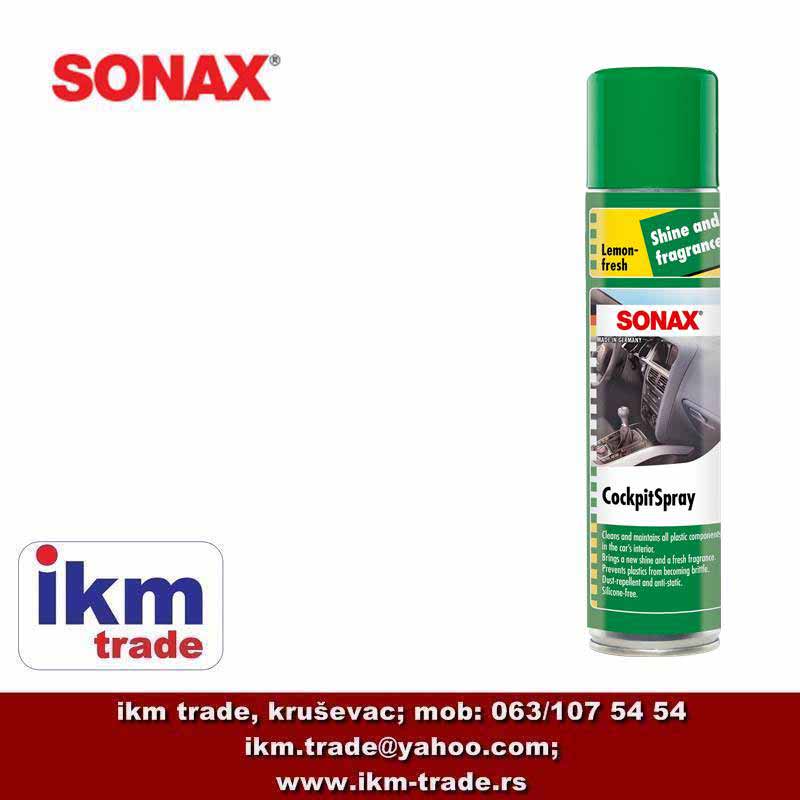 SONAX Kokpit Sprej Limun 400ml – Cockpit Lemon Fresh Spray