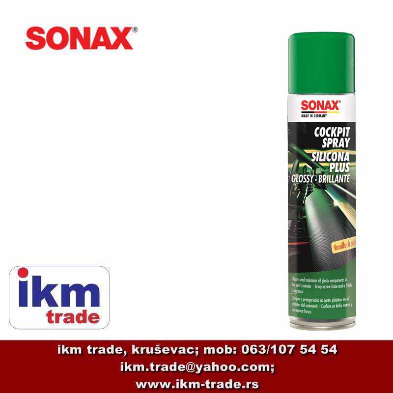 SONAX Kokpit Sprej Vanila 400ml – Cockpit Vanilla Fresh Spray