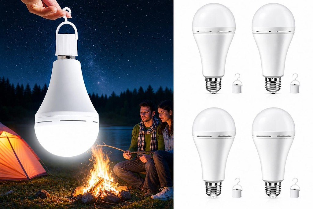 PowerGlow punjive sijalice za hitne slučajeve, paket od 4, 850 lumena, 6500K    Neprekidno