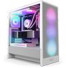 NZXT H5 Flow RGB, Mid-Tower ATX Case with Tempered Glass, E-ATX support, 1xF360 RGB Core (3x120mm) front fan / 1x 120mm F120Q rear fan, white (CC-H52FW-R1)