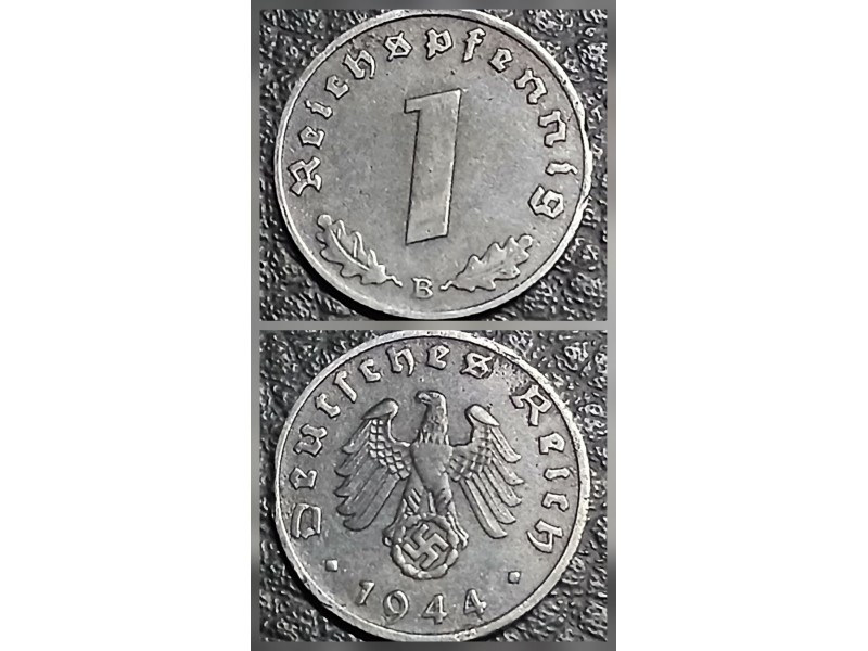 Nemačka 1 Reichspfennig 1944 B – original (Treći rajh)
