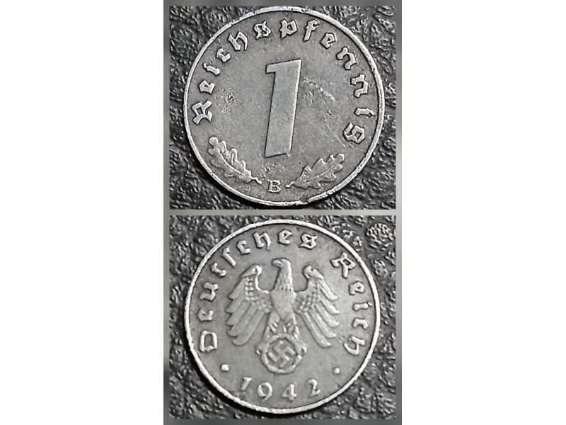 Nemačka 1 Reichspfennig 1942 B – original (Treći rajh)