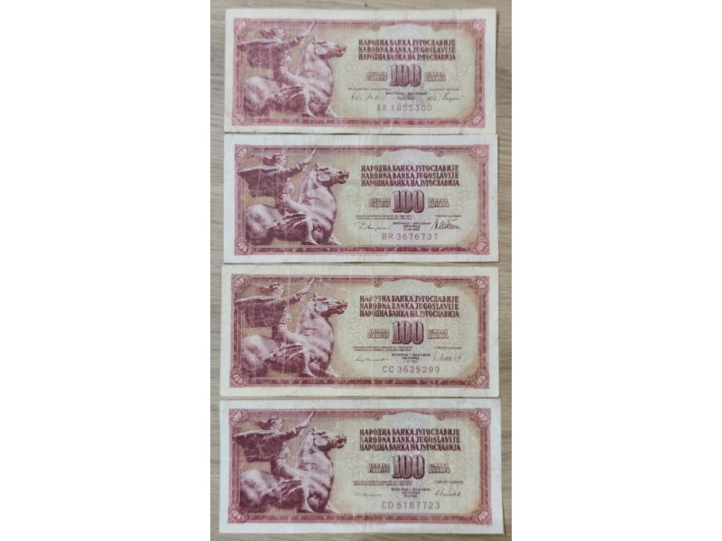 100 DINARA 1965, 78, 81, 86