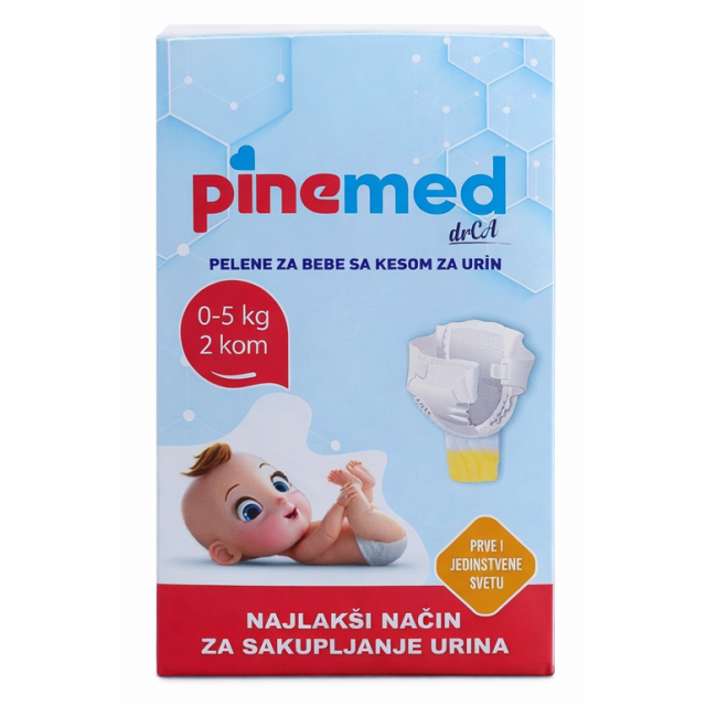 PINE MED- PELENE ZA BEBE SA KESOM ZA URIN (0-5KG) 2 KOM