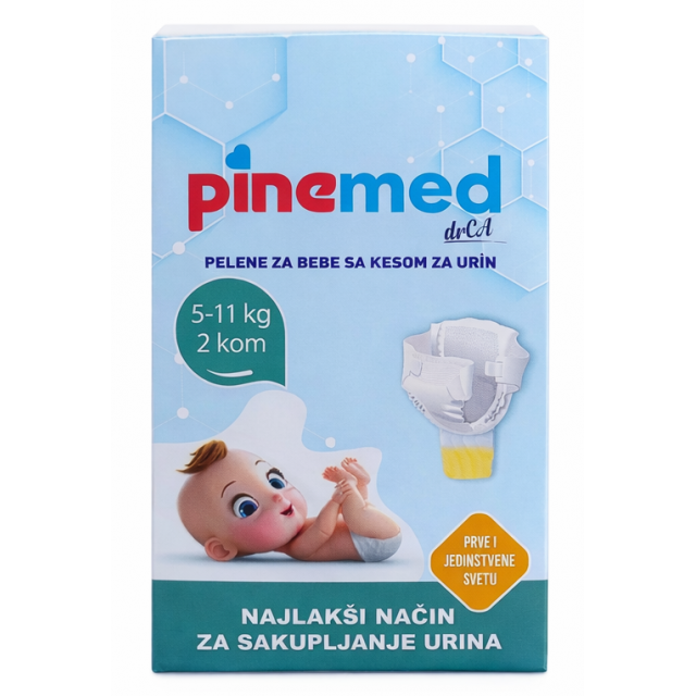 PINE MED- PELENE ZA BEBE SA KESOM ZA URIN (5-11KG) 2 KOM