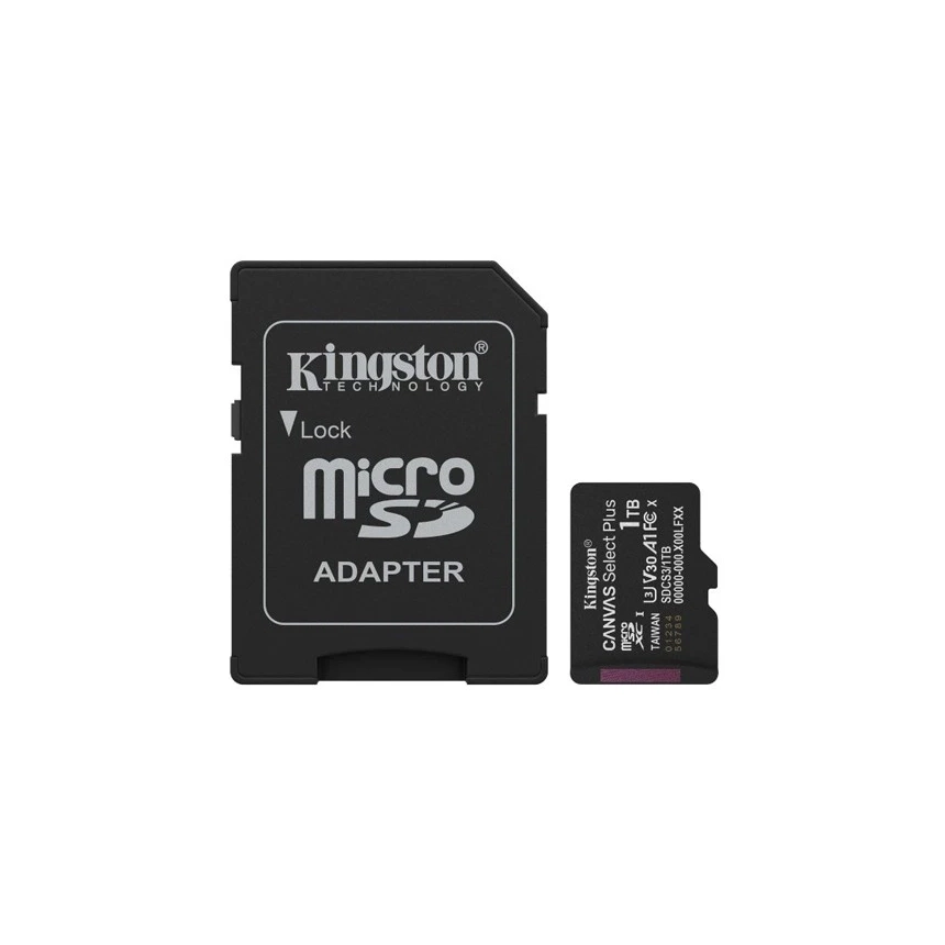 Micro SD Card 1TB Kingston + SD adapter SDCS3/1TB class 10
