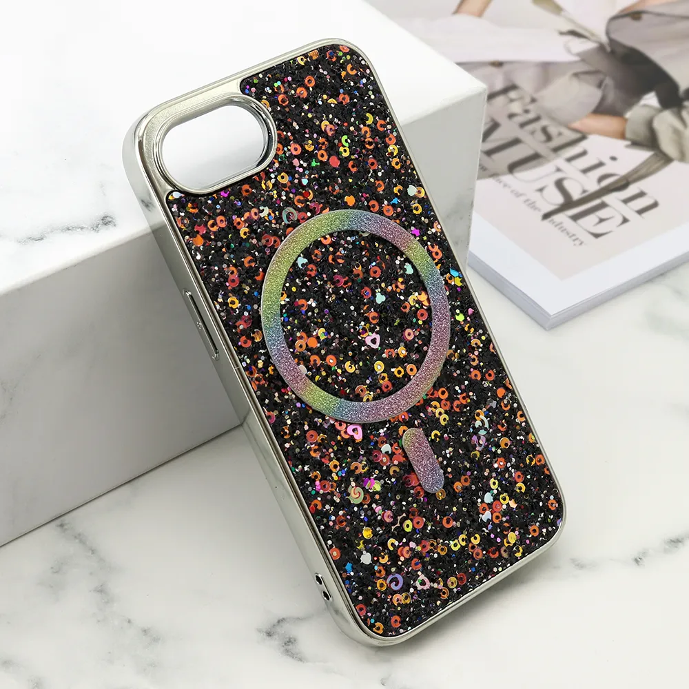Futrola GLAM GLOW MagSafe za iPhone 16e/17e (6.1) crna