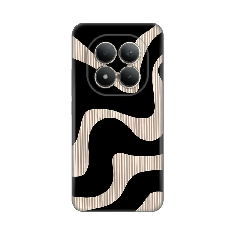 Maska Silikonska Print Skin za Xiaomi Redmi Note 15 Pro Plus 5G Black Flow