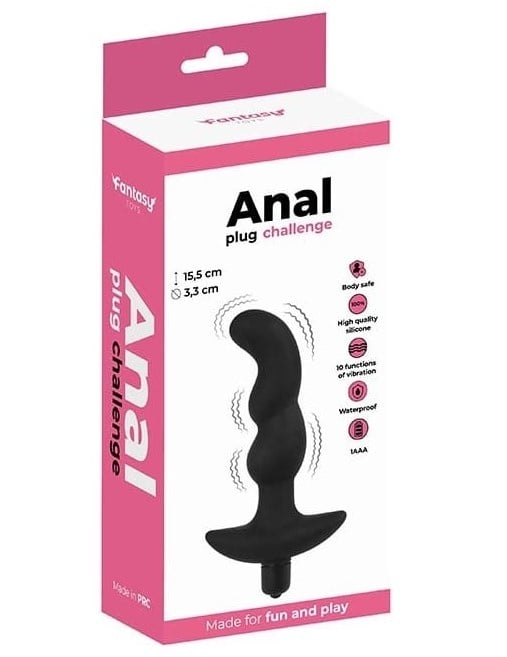 Zakrivljeni Analni Vibrator, Butt Plug Reljefni, 2001133