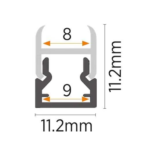 MA1111-A SIVI Aluminijumski profil za LED trake 11 2×11 2x2000mm nadgradni sa difuzorom 2m Mitea Lighting