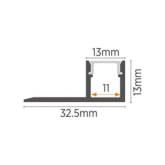 MA3313 Aluminijumski profil za LED trake 13×32 5x2000mm sa difuzorom 2m Mitea Lighting