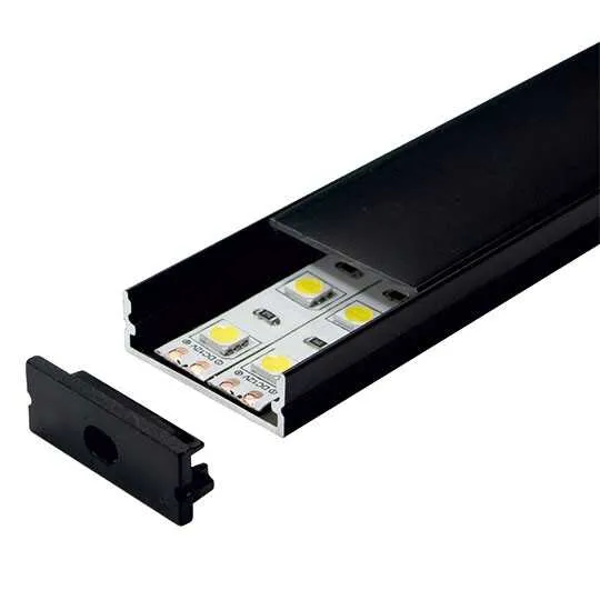 MA619-CC CRNI Aluminijumski profil za LED trake 10x30x2000mm sa difuzorom 2m Mitea Lighting