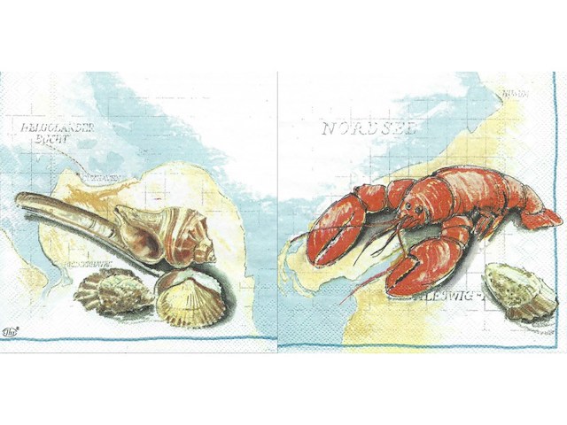 Salveta POV70_175 - 33cm Morski motivi Rak Školjke