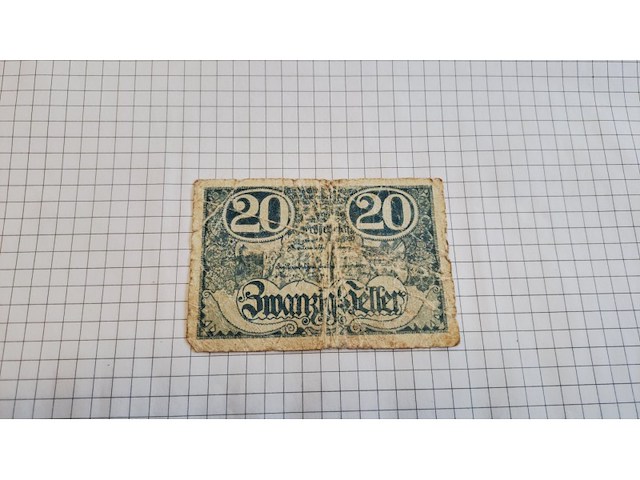 AUSTRIA 20 HELLER 1920 GODINA