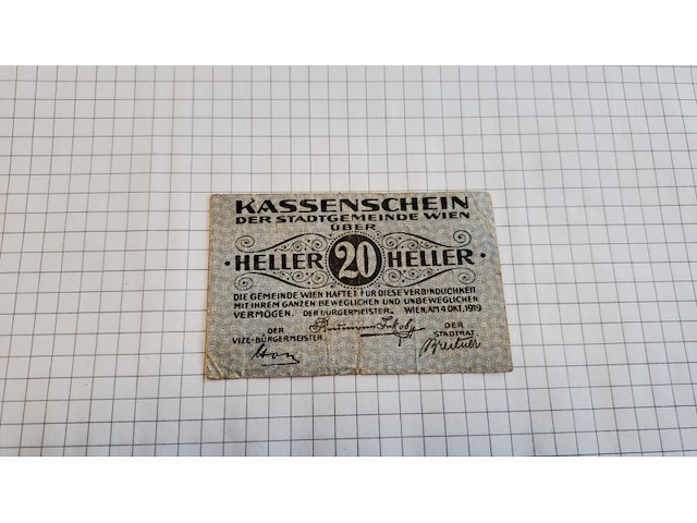 AUSTRIA 20 HELLER 1919 GODINA