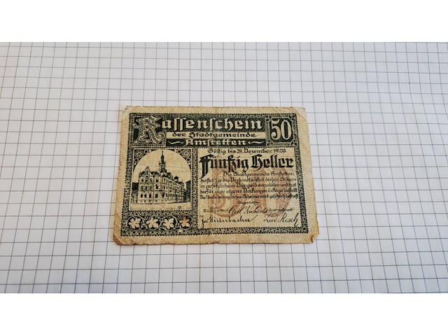 AUSTRIA 50 HELLER 1920 GODINA