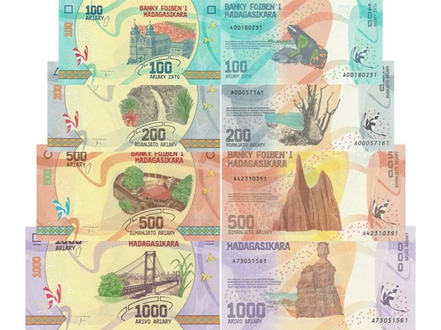 Madagaskar MADAGASCAR 100 - 2000 Ariaray 2017 UNC, 5 no