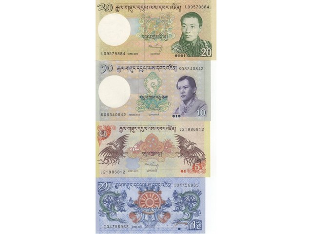 BHUTAN Butan 1, 5, 10 i 20 Ngultrum 2013/2019 UNC