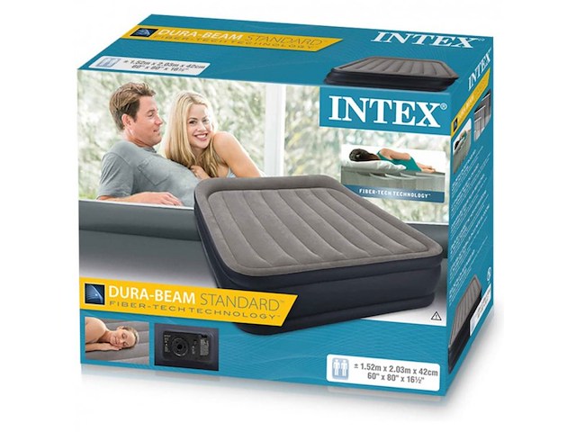 Intex Dura-Beam Plus krevet na naduvavanje sa ugrađenom pumpom 203 x 152 x 42 cm