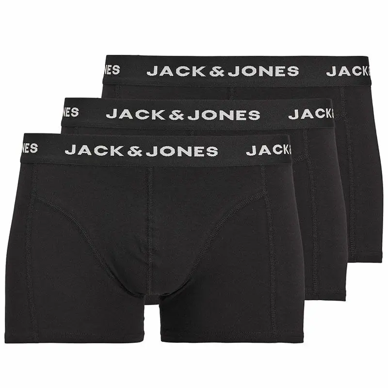 Jack & Jones Muški donji veš Jacanthony Trunks, 3 komada, Crni