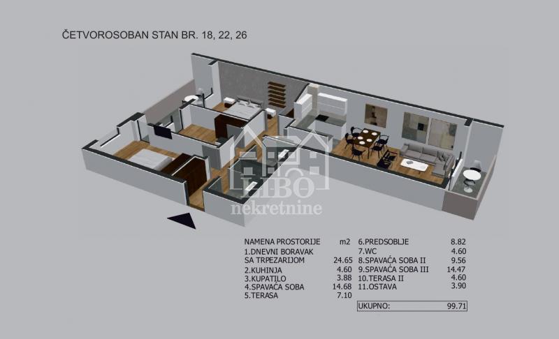 NOV, ČETVOROSOBAN STAN-CENTAR - Voždova ID#1811
208.500 €